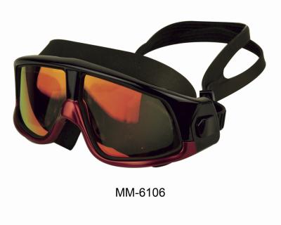 China Mirror Red Polarized Swimming Goggles with Silicone Gasket and Strap for sale