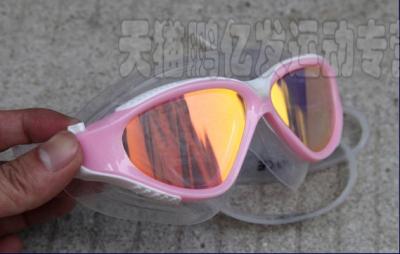 China Customized Pink Anti Fog Mirrored Swimming Goggles for Womens , Mens for sale