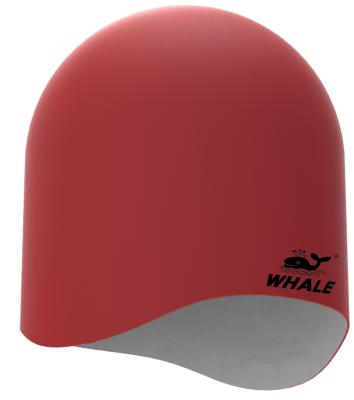 China Fashion Adult Reversible 3D Red Silicone Swim Caps For Men / Women for sale