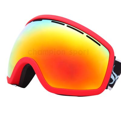 China UV Protection TPU Frame Anti Fog Snow Goggles , Ski Goggle for Adults for sale