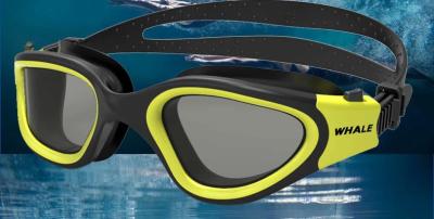 China Yellow Wide Large Clear Swimming Goggles Most Comfortable Swim Goggles for sale
