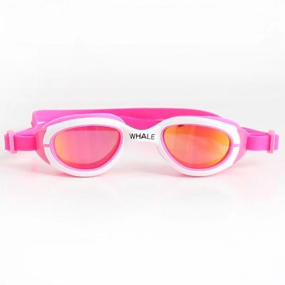 China Custom Fashion Kids Prescription Swim Goggles With Nose Cover , Pink for sale