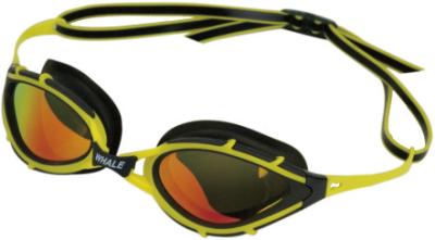 China Womens Polarized Anti Fog Swimming Goggles Yellow , UV Protection for sale