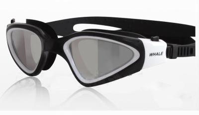 China Adult Wide View Silicone Swimming Goggles Anti Fog and UV Protection for sale