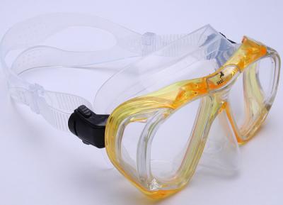 China Adult Silicone Panoramic Dive Mask with Silicone Skirt and Strap for sale