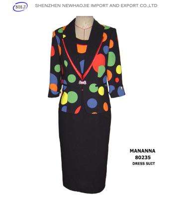 China Colorful Printing Jacket and Long Dress for Contrast Colour Suit for sale