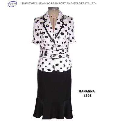 China fancy ladies suits short sleeves summer suits for sale