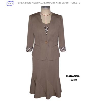 China Light brown ladies designer skirt suits for sale
