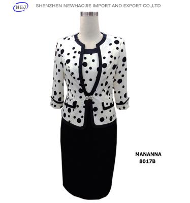 China Black and white dot pattern women's suits 8017B for sale
