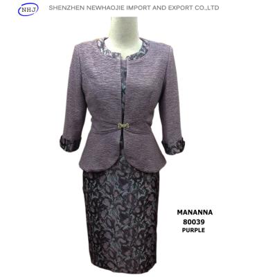 China Fashion Ladies Suits Styles MANANNA 80039 Purple/Grey for sale