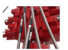 China VIBRATOR HOSE 7500 PSI ,TP 11250, 4" ID 5"OD, 13FT Long, 5" 1502 MALE SUB +5" 1502NUT END for sale