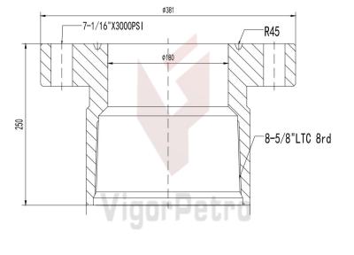 China ADAPTER FLANGE 7-1/16" X 3K-8-5/8" 8RD BOX for sale