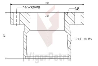 China ADAPTER Flange Tubing Hanger 7-1/16" X 5KSI, BOX 5-1/2" 8RD, API 6A PSL for sale