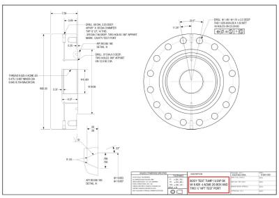 China Test Stump 13-5/8”5000 Psi, Body Test Stump, 13-5/8"-5K, W/6.625 4 ACME 2G BOX AND TWO 1/2" NPT TEST PORT for sale