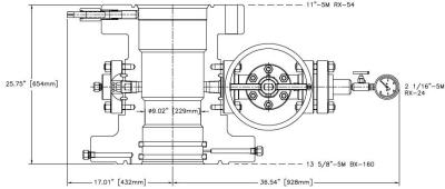 China TUBING SPOOL ASSEMBLY, 13-5/8" 5M FLANGE BOTTOM X 11" 5M FLANGE TOP for sale