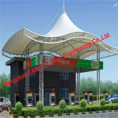 Prefabricated Space Frame Steel Membrane Structural Gas Station Construction