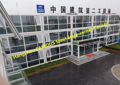 China Foldable Flat Pack Prefab Container House With Glass Facade Decoration For Office Use for sale
