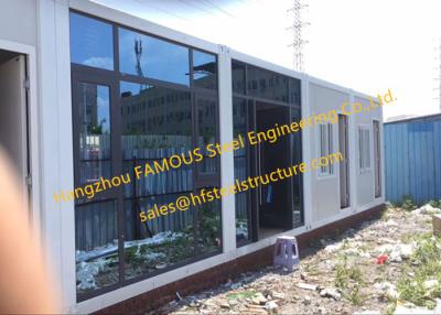 China Foldable Flat Pack Prefab Container House With Glass Facade Decoration For Office Use for sale