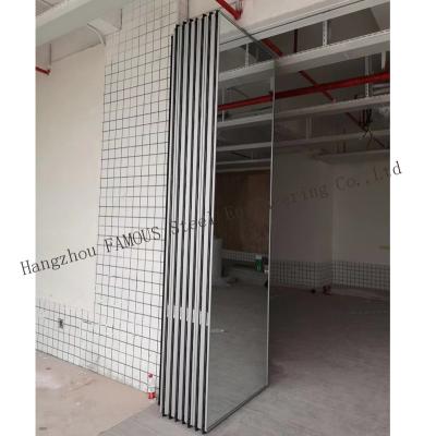China Office Room Dividers Manual Movable Sliding Glass Partition Wall for sale