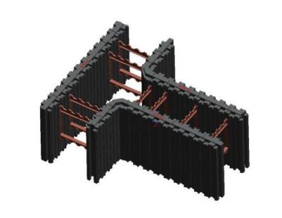China Black Insulated Concrete Forms Straight Board 90 Corner T Shape Icfs Wall Build Blocks for sale
