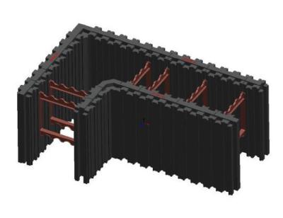China Black Insulated Concrete Forms Straight Board 90 Corner T Shape Icfs Wall Build Blocks for sale