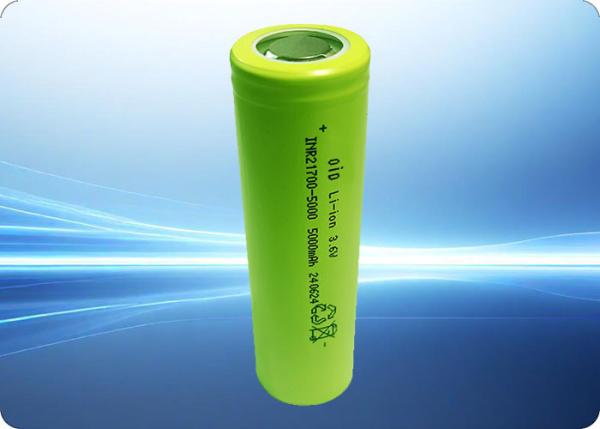Customized 21700 Battery 3.6V 5000mAh Li Ion Battery 35A Discharge 500 Cycles
