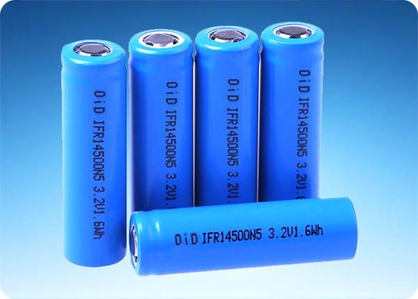 Quality 3.2 V 500mAh Rechargeable Battery 14500 LiFePo4 Lithium Battery 1.5A Discharge for sale