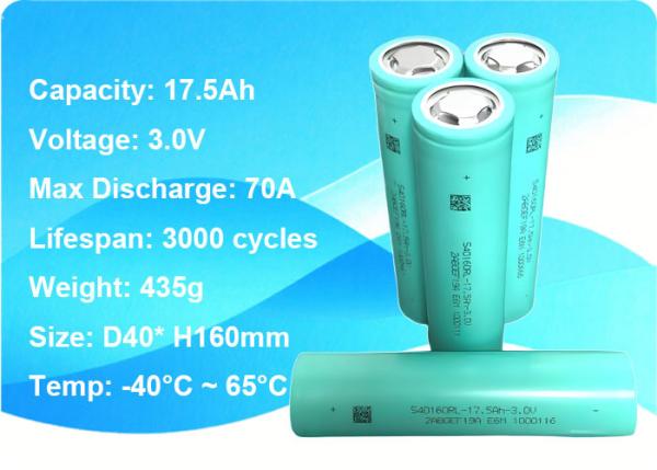 Quality S40160L175QN350 Sodium Battery 3V 17.5Ah 3000 Cycles for sale