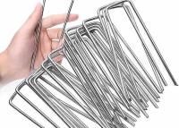 China 6-Inch U-Shaped Turf Staples 3mm Galvanized Steel for Rat Proof Welded Mesh Installation for sale