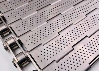 China Stainless Steel 304 Plate Chain Conveyor Belt Food Grade Easy Clean Custom Width for sale