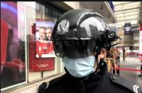 China Smart Temperature Measuring Helmet with AR Display 384x288 IR Resolution ±0.3°C Accuracy for sale
