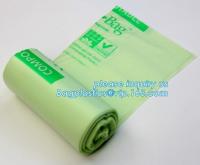 China Eco friendly biodegradable plastic compostable garbage bags on roll, Compostable Disposable Colored Plastic Garbage Bag for sale