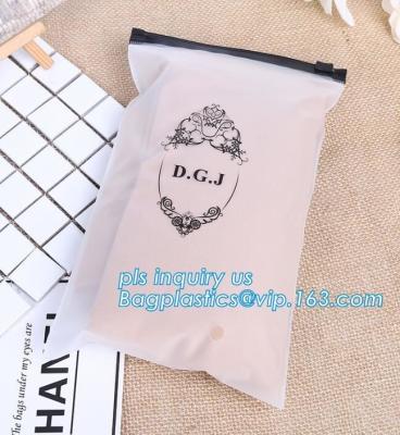 China Apparel Garment Clothing package PE slider zip bag, zipper Zip lockk packaging bags with slider zipper,pvc packaging bags for sale