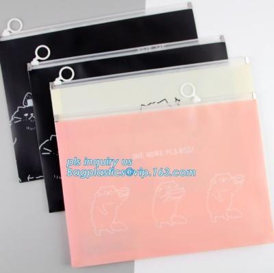 China towel slider cosmetic bag, Slider Zip Poly Bag, office file bag with zipper/document file pockect, clear pvc zipper bag/ for sale