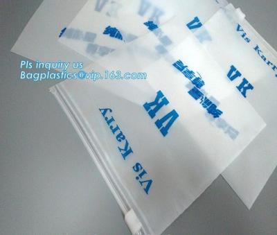 China Transparent bottom gusset slider Zip lockk pvc zipper bags with holding loop, slider biodegradable zipper bag, slider zip for sale