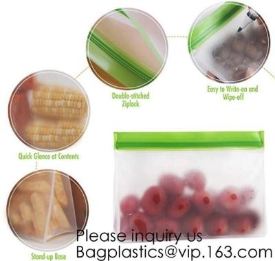 China Eco friendly Zipper Leakproof Freezer Bag Washable Reusable PEVA Sandwich Snacks Storage Bags For Fruits Vegetables Lunc for sale
