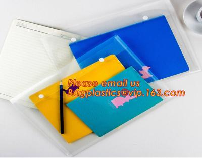 China OEM Office stationery filing supplies plastic document pp envelope carrying file folder bag with button closure for sale