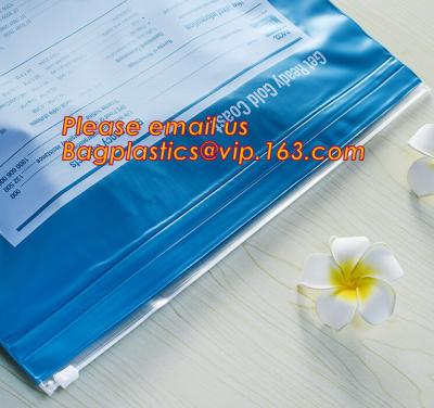 China high quality a4 plastic PP poly envelope zipper lock file folder bag with front button pocket for sale