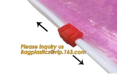 China Pink Shiny Black Cosmetic Zipper Bubble Bag Slider Padded Pouch,Customized Slider Bubble Bag, OEM Factory Price With Cus for sale