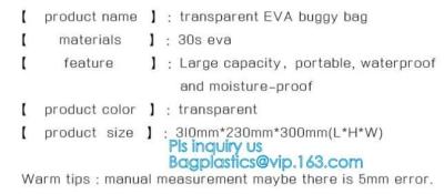 China Horizontal Style Top Slider Closure Zip PVC Pack Bag for Tower Clothing Pack Clear and Frosted Sides, PVC / EVA / TPU zi for sale