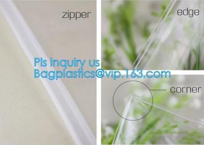 China Horizontal Style Top Slider Closure Zip PVC Pack Bag for Tower Clothing Pack Clear and Frosted Sides, PVC / EVA / TPU zi for sale