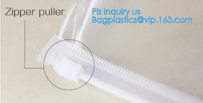 China Horizontal Style Top Slider Closure Zip PVC Pack Bag for Tower Clothing Pack Clear and Frosted Sides, PVC / EVA / TPU zi for sale