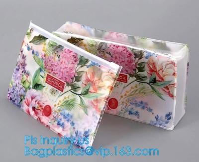 China Zip lock frosted plastic slider PVC zipper packing bag for underwear / clothing / cosmetic, slider bag makeup zipper bag for sale