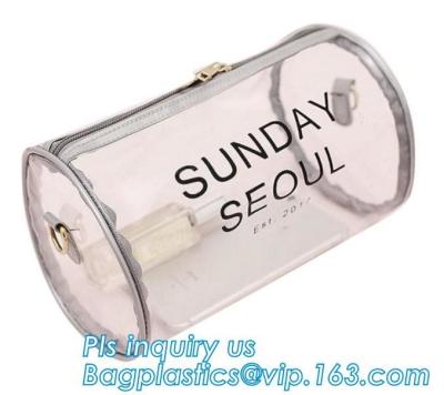 China zipper bag promotional gift bag, square barrel thickened plastic storage bag factory wholesale, barrel pin clear small m for sale