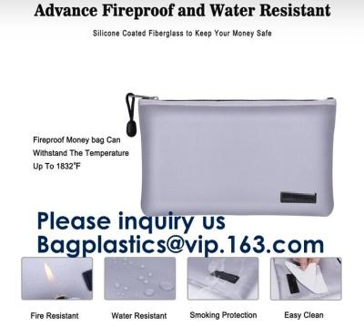 China Oem Large Fireproof Cash Pouch Fireproof Bag For Documents Lipo Battery,Safe fireproof document bag,Fiberglass Waterproo for sale