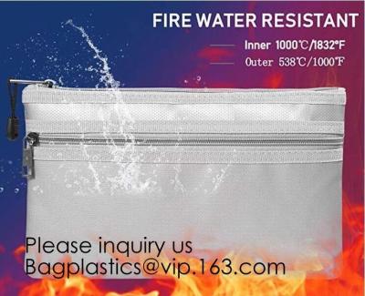 China Silicone Coated Fire Resistant Envelope bag Fireproof Money Document Bag,Fireproof Bag Fire Proof and Water Resistant Do for sale