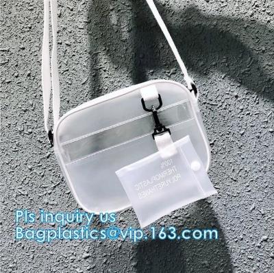 China Vintage style clear PVC crossbody shoulder shopping bag, Ladies Handbag Clear Crossbody Shoulder Bag Sets, Reusable wome for sale