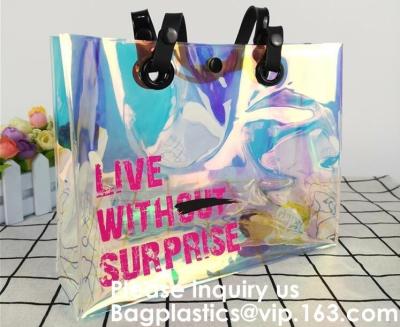 China Promotional Shiny PVC Tote Bag, Women Gender and Casual Tote Shape large capacity clear PVC Beach Bag, Bagease, Bagplast for sale