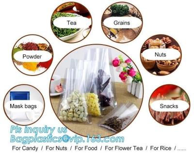 China clear opp/cpp three side seal bag for beans,biscuits,cookies,pp cpp self-adhesive poly bag with glue tape,CPP BOPP plast for sale