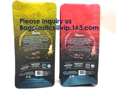 China 250g Heat Seal Side Gusset Yellow Coffee Pouches Bags With Valve Matte Coating Foil Flat Bottom Pouches Coffee 100g, Box for sale
